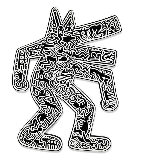 Keith Haring "Dog" on Ply (White) – Oliver Clatworthy Fine Art
